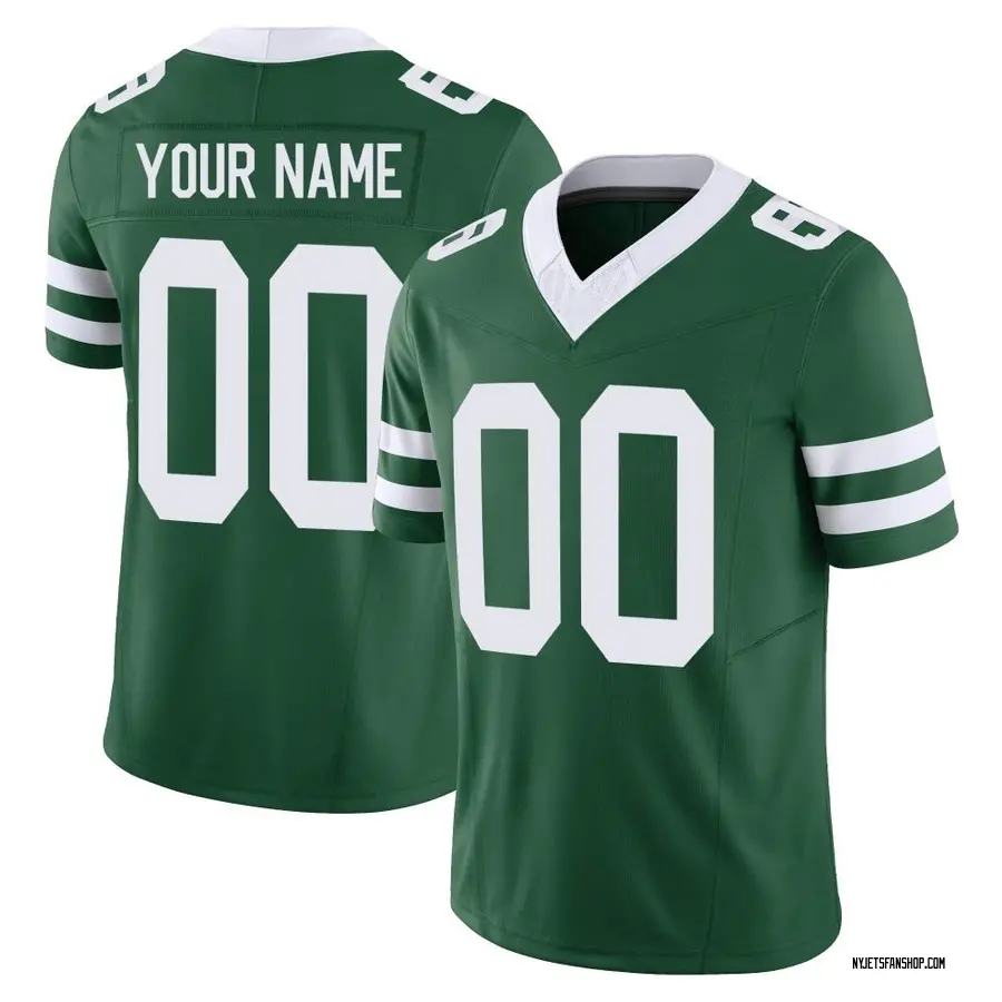 Nike Custom New York Jets Men's Limited Green Legacy Vapor F.U.S.E. Jersey