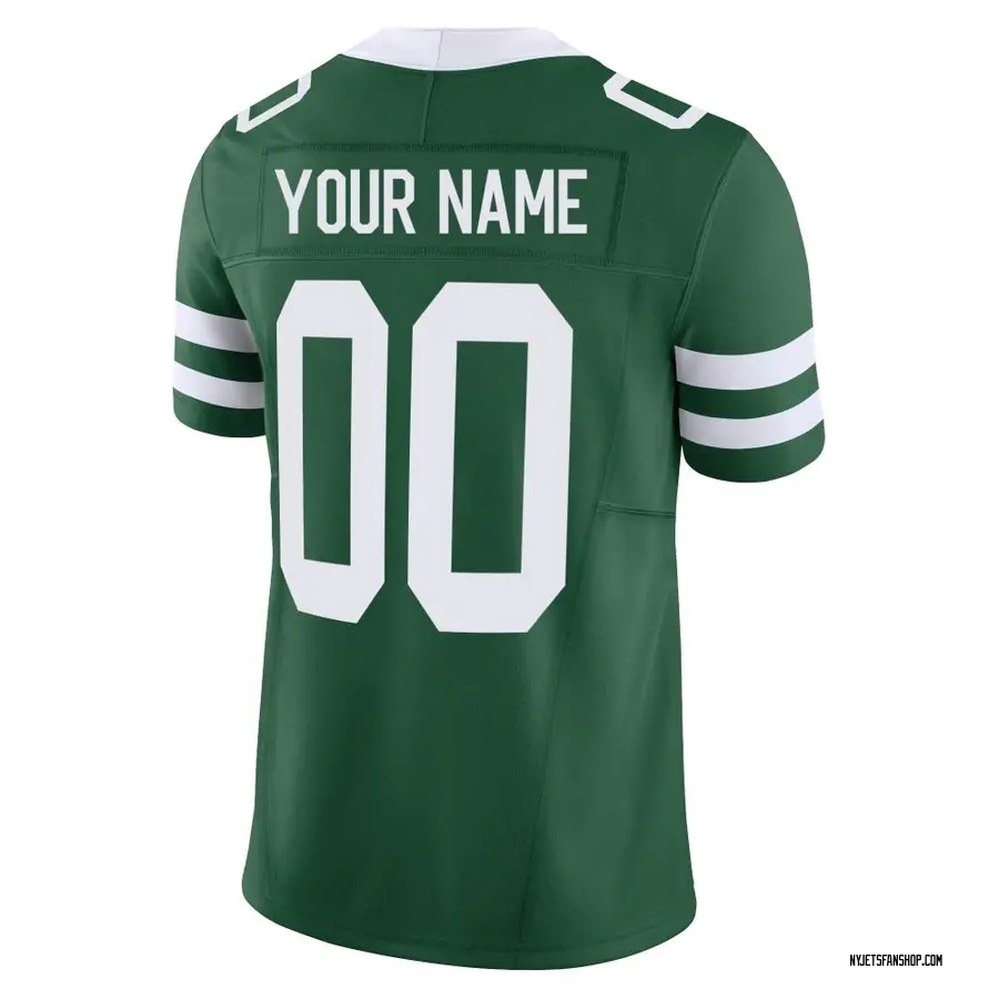 Nike Custom New York Jets Men's Limited Green Legacy Vapor F.U.S.E. Jersey